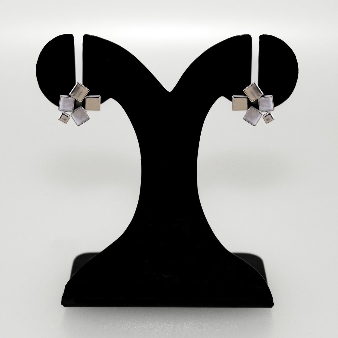 Jewellery Online - Premium Clustered Prism Studs Silver | Nestasia
