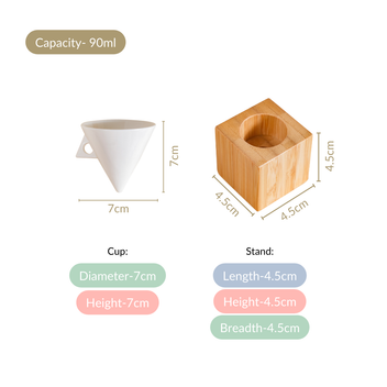 Conical Espresso Cup With Stand Set Of 2 90ml Online - Premium Coffee ...