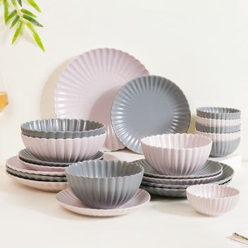 Grey Lavender 22 Piece Daily Dinner Set For 6 Online - Premium Dinner ...