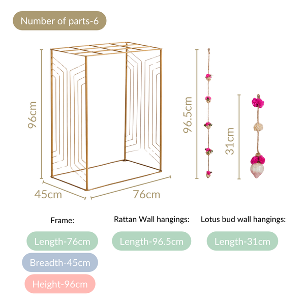 Box Frame Metal Backdrop With Floral Wall Hangings Online - Premium ...