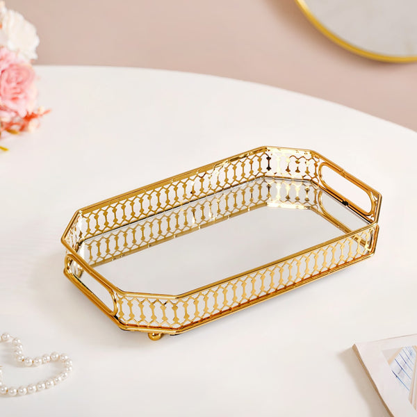 Opulent Gold Octagonal Decorative Mirror Tray Online - Premium ...