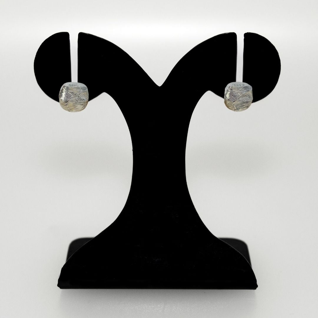Jewellery Online - Premium Facet Edge Studs Silver | Nestasia