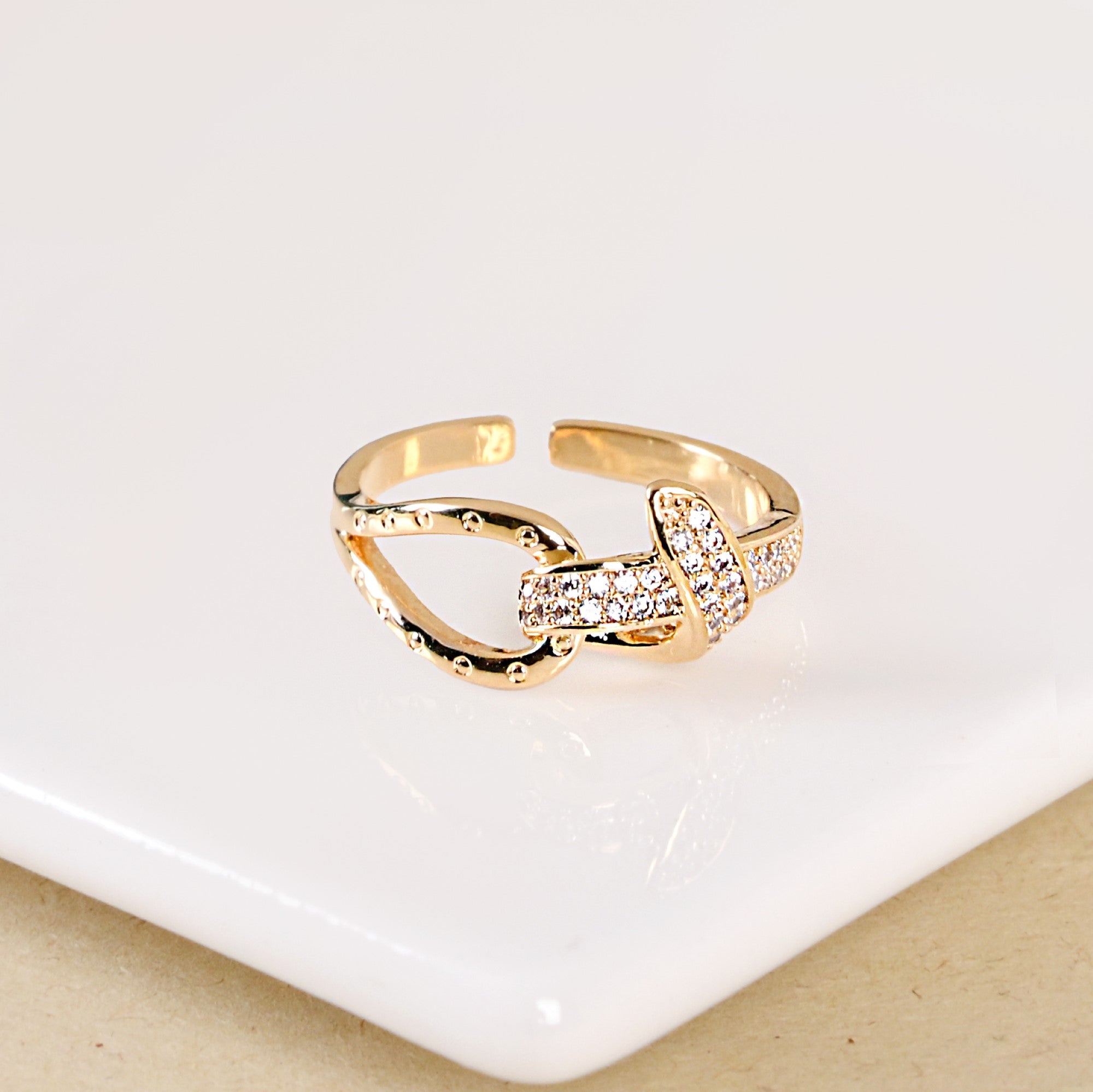 Ring Online - Premium Infinite Radiance Adjustable Gold Ring | Nestasia