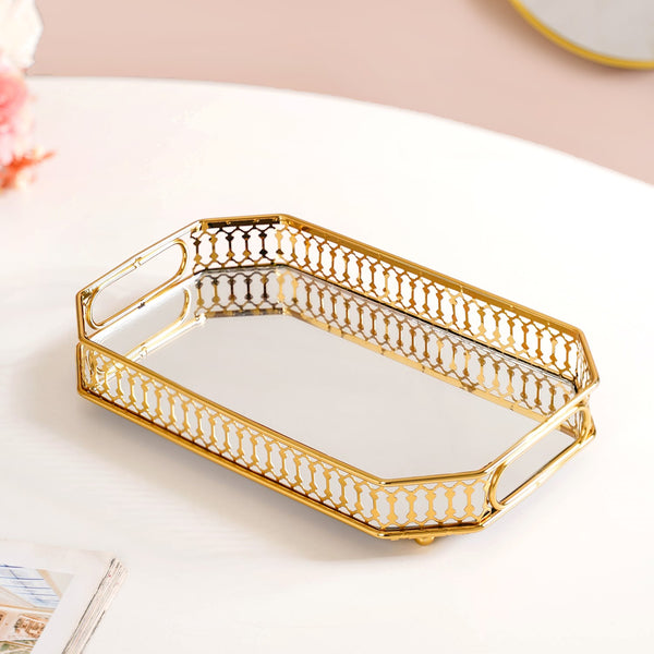 Opulent Gold Octagonal Decorative Mirror Tray Online - Premium ...