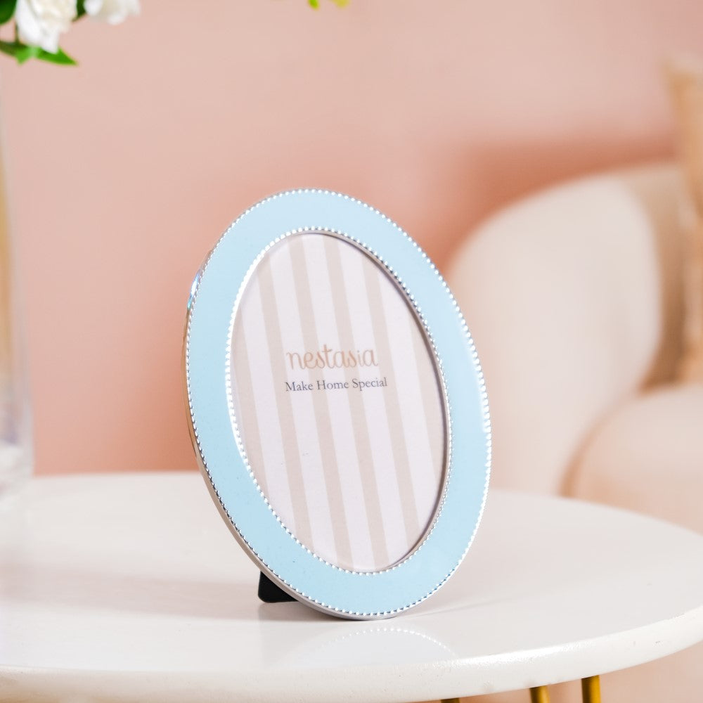 Powder Blue Oval Photo Frame 7"x5" Online - Premium Photo Frame | Nestasia