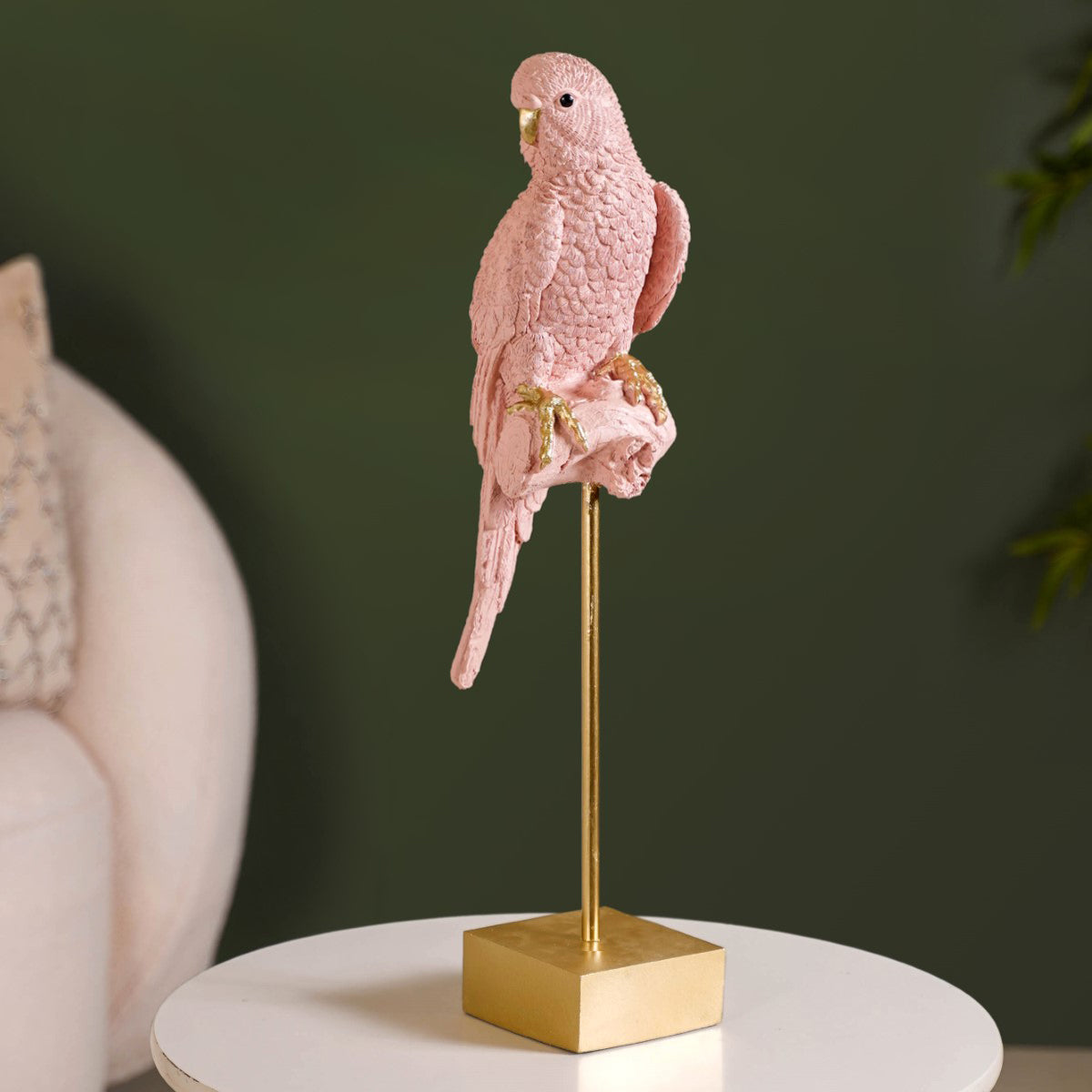 Pink Parakeet Showpiece With Stand Online - Premium Decor Object | Nestasia