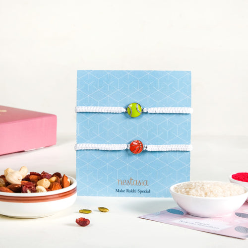 Rakhi With Platter Celebrations Hamper Set Of 4 Online - Premium Gift ...