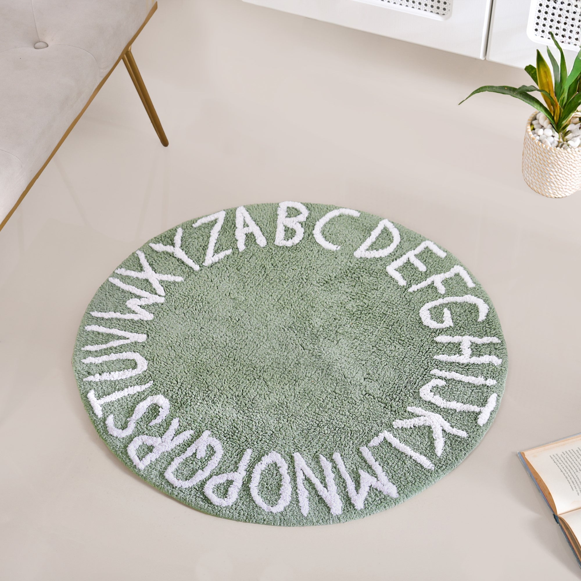 Round Alphabets Blue Kids Floor Mat 74x72 Inch Online - Premium Floor ...