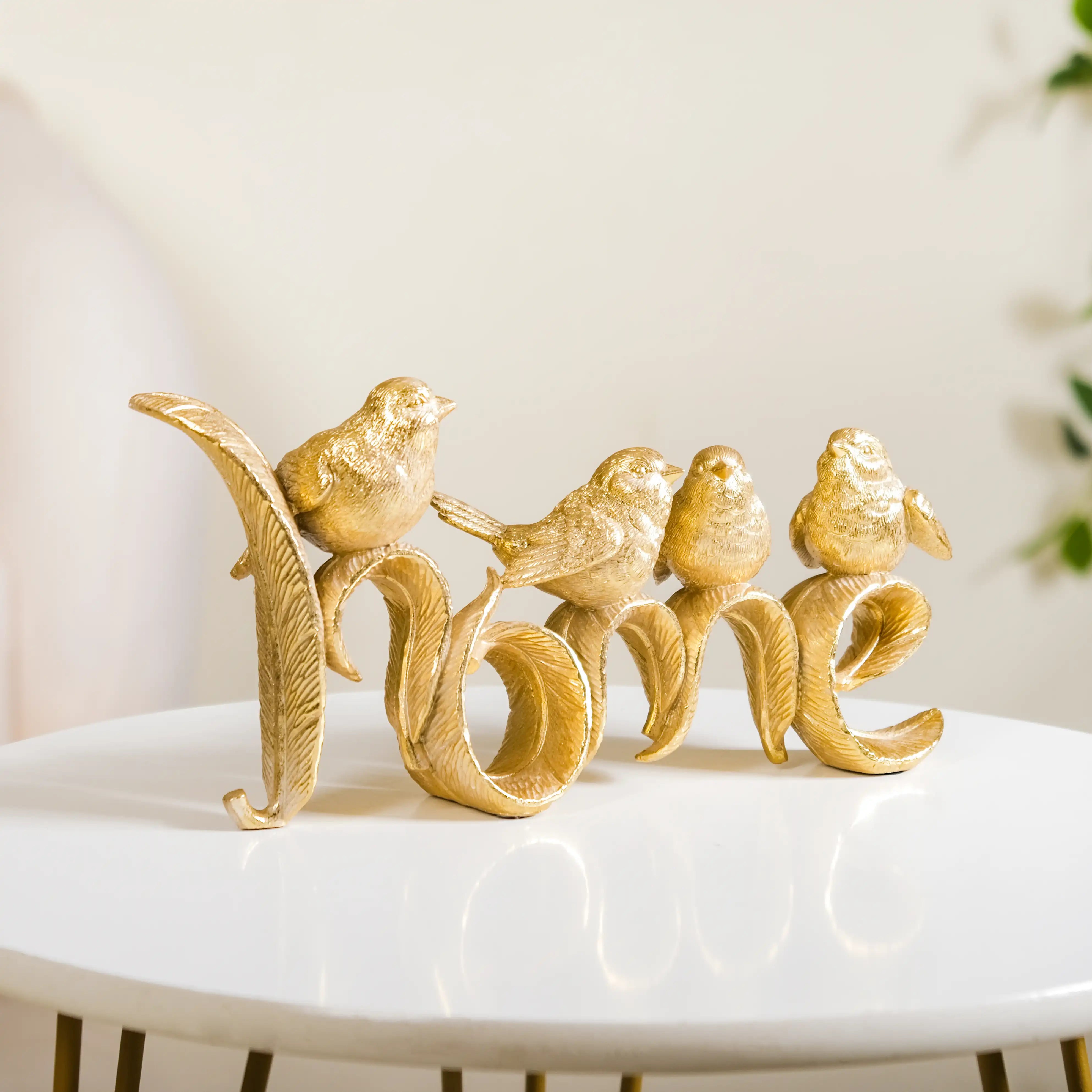 Home Of Birds Gold Showpiece Online - Premium Decor Object | Nestasia