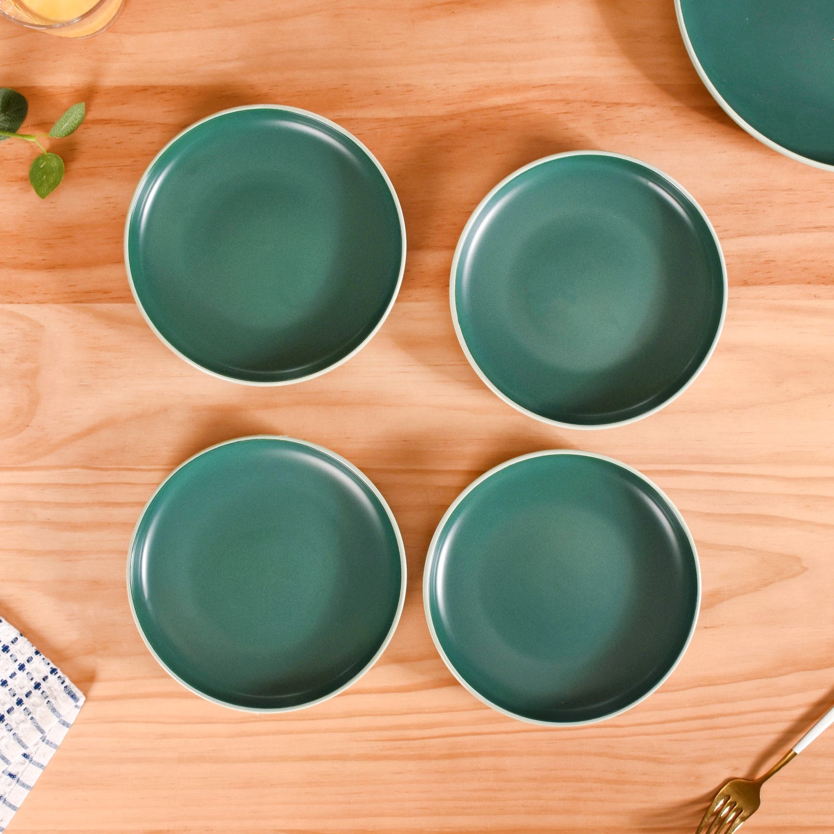 Zoella Ceramic Side Plates Set Of 4 Green 7 Inch Online - Premium Snack ...