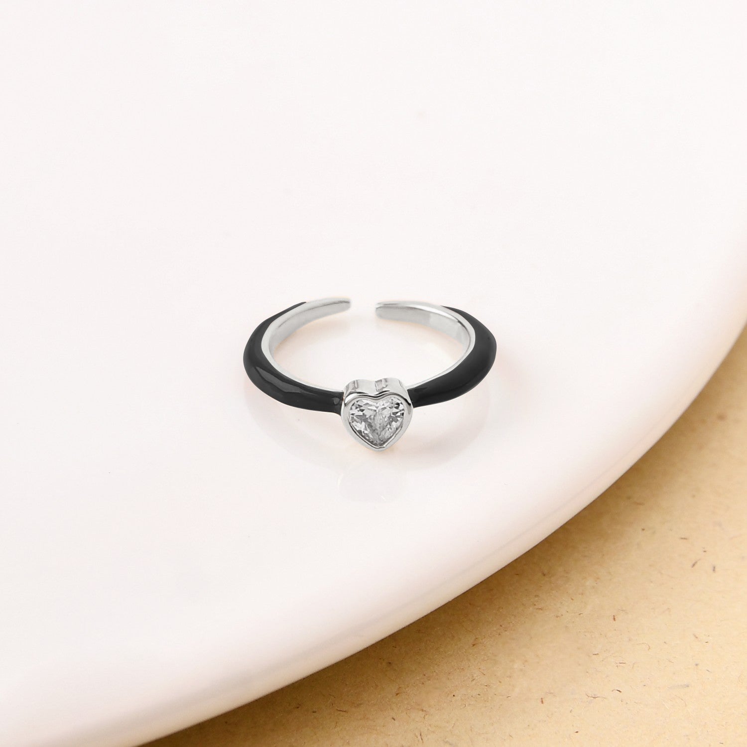 Ring Online - Premium Silver And Black Square Ring | Nestasia