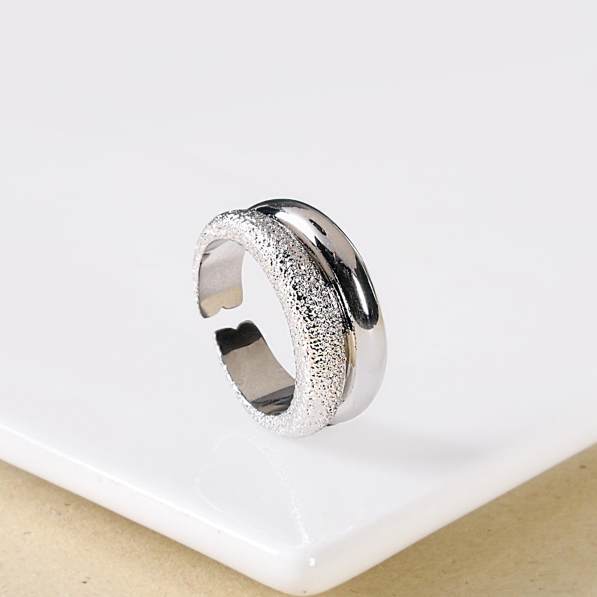 Ring Online - Premium Silver Duo Crusted Ring | Nestasia