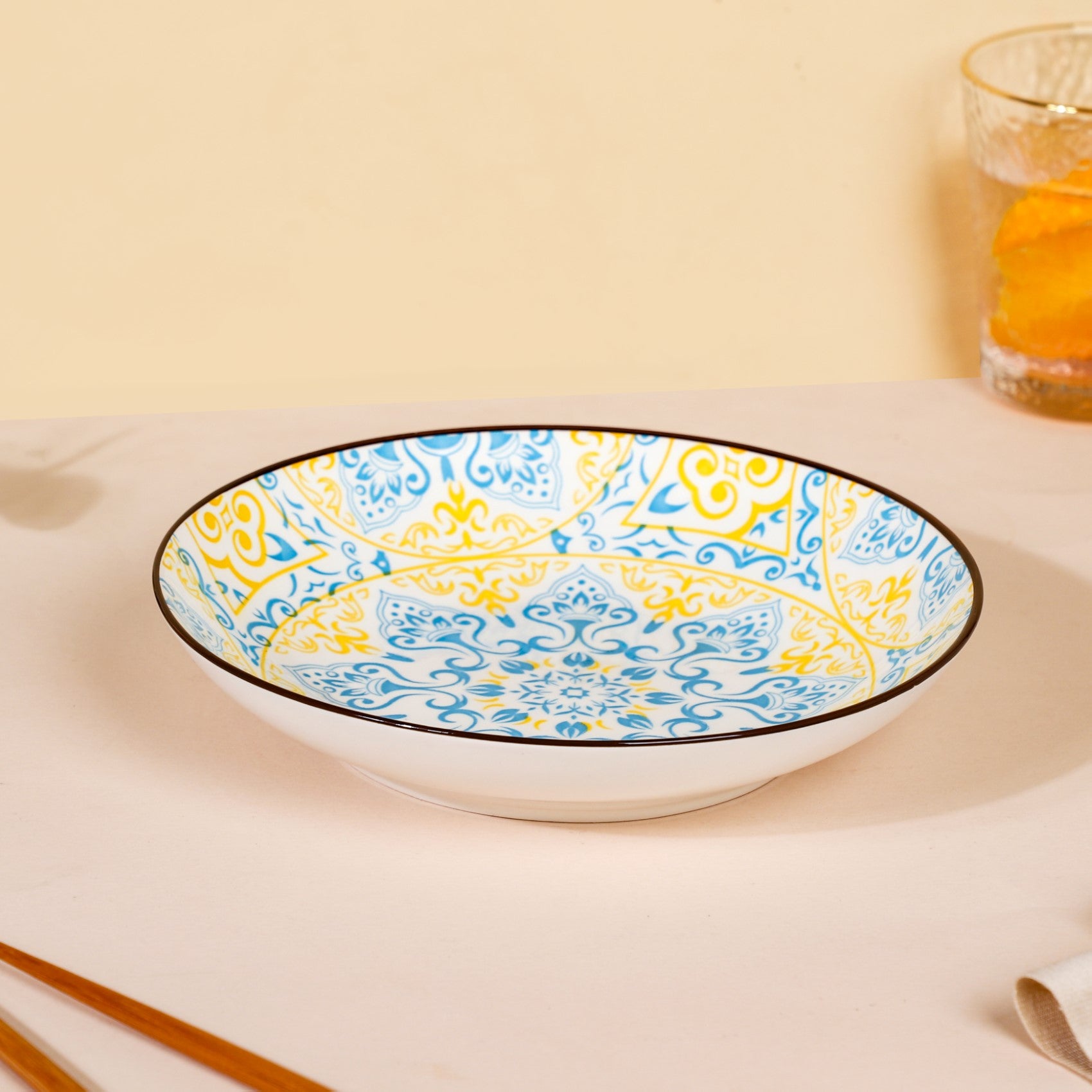Mandala Ceramic Snack Plate Set Of 2 8 Inch Online - Premium Snack ...