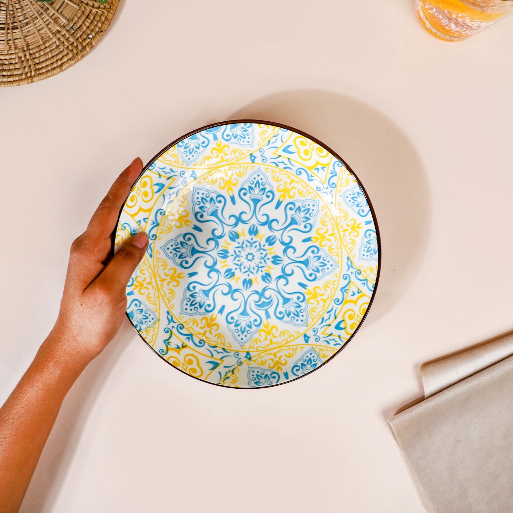 Mandala Ceramic Snack Plate Set Of 2 8 Inch Online - Premium Snack ...