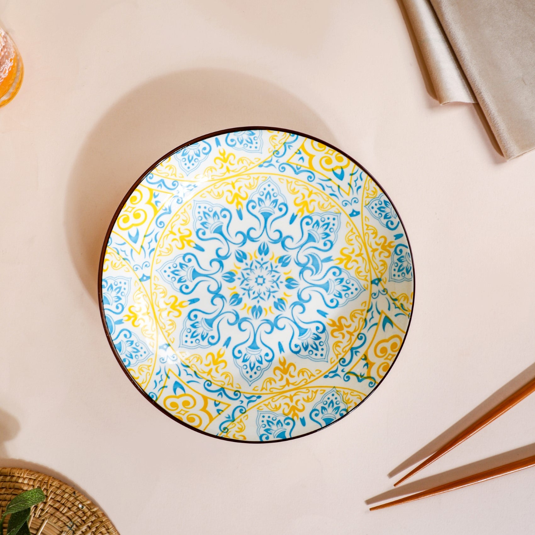 Mandala Ceramic Snack Plate Set Of 2 8 Inch Online - Premium Snack ...