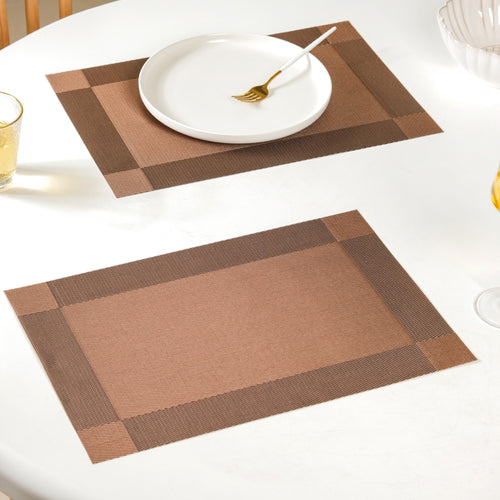 Reversible PVC Dining Table Mat Bronze Set Of 6 Online - Premium Table ...