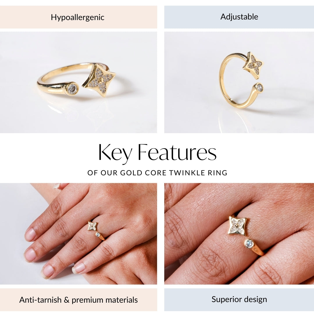 Ring Online - Premium Gold Core Twinkle Ring | Nestasia