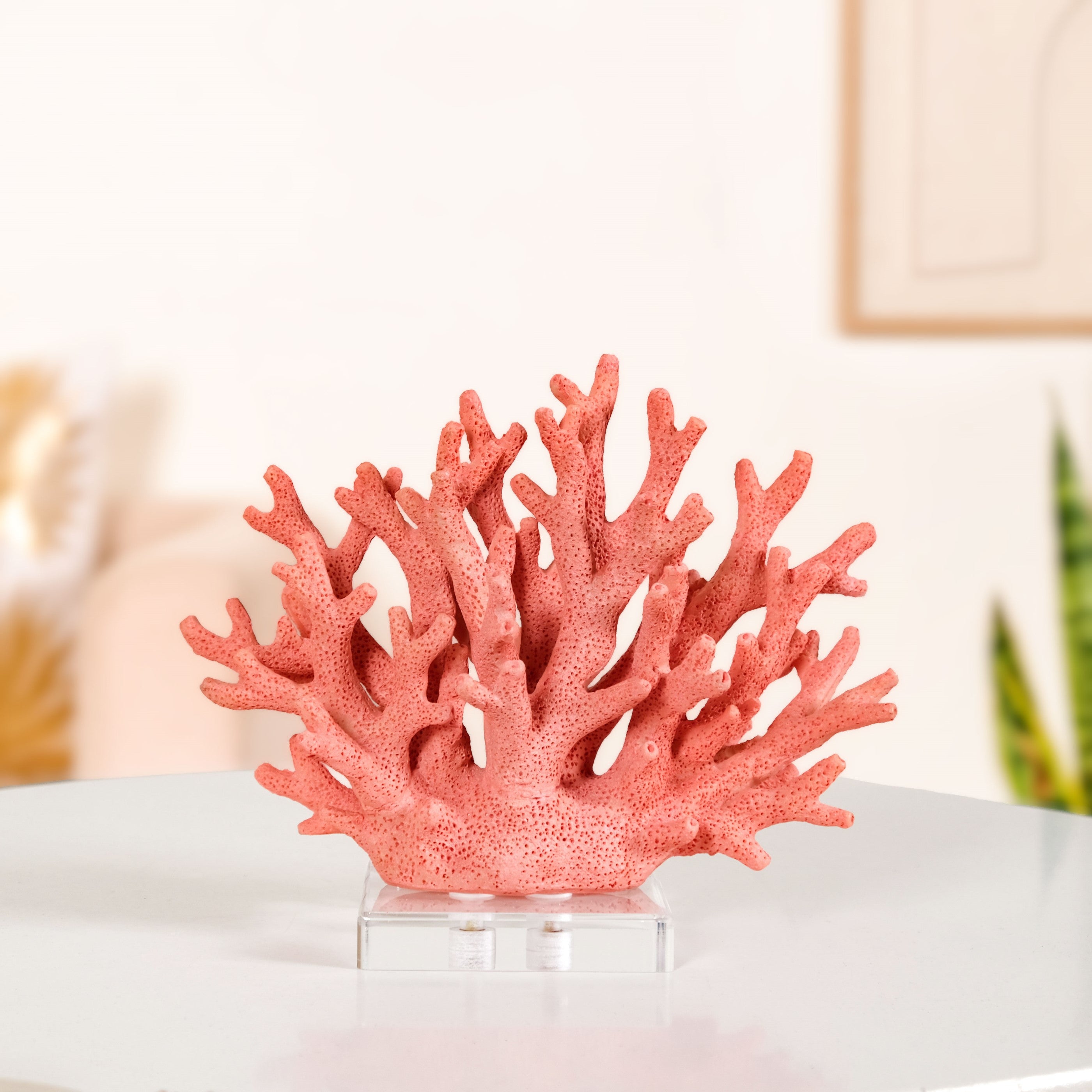 Vibrant Coral Coffee Table Decor Online - Premium Decor Object | Nestasia
