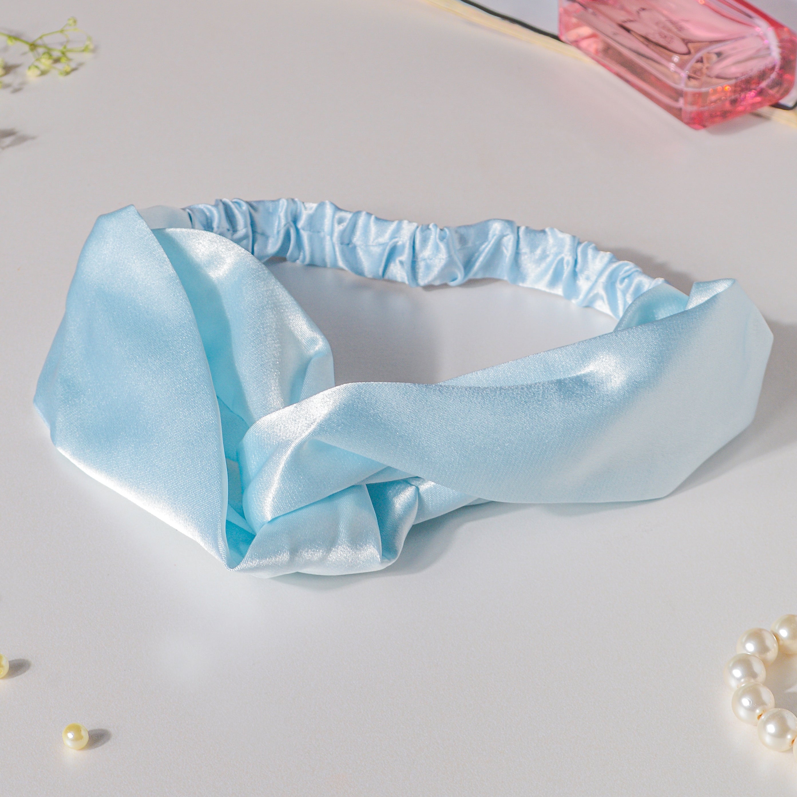 Orchid Blue Satin Hair Band