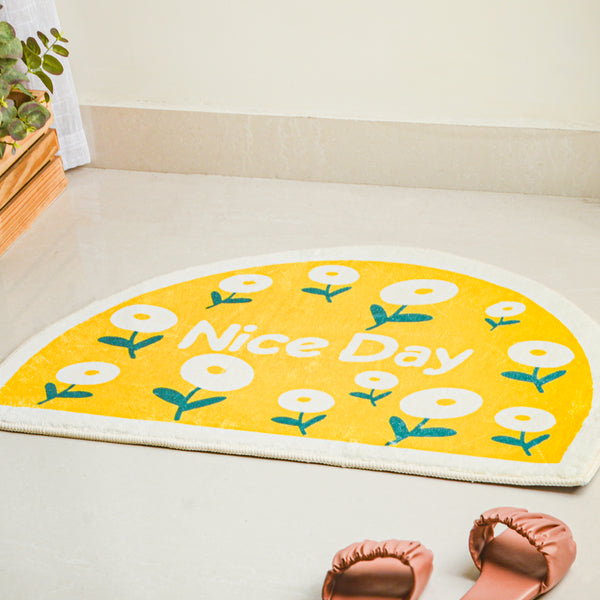 Yellow Semicircle Rug
