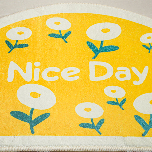 Yellow Semicircle Rug
