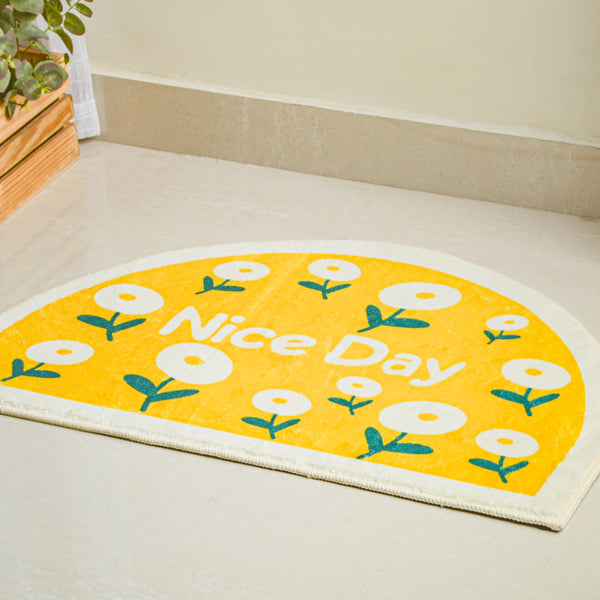 Yellow Semicircle Rug