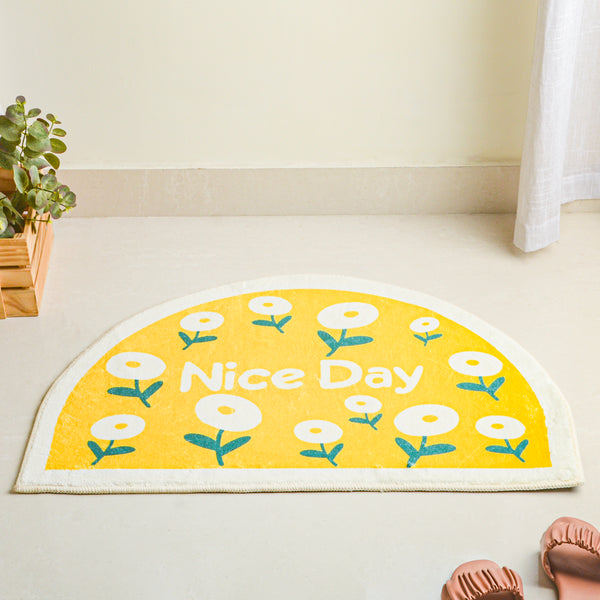 Yellow Semicircle Rug