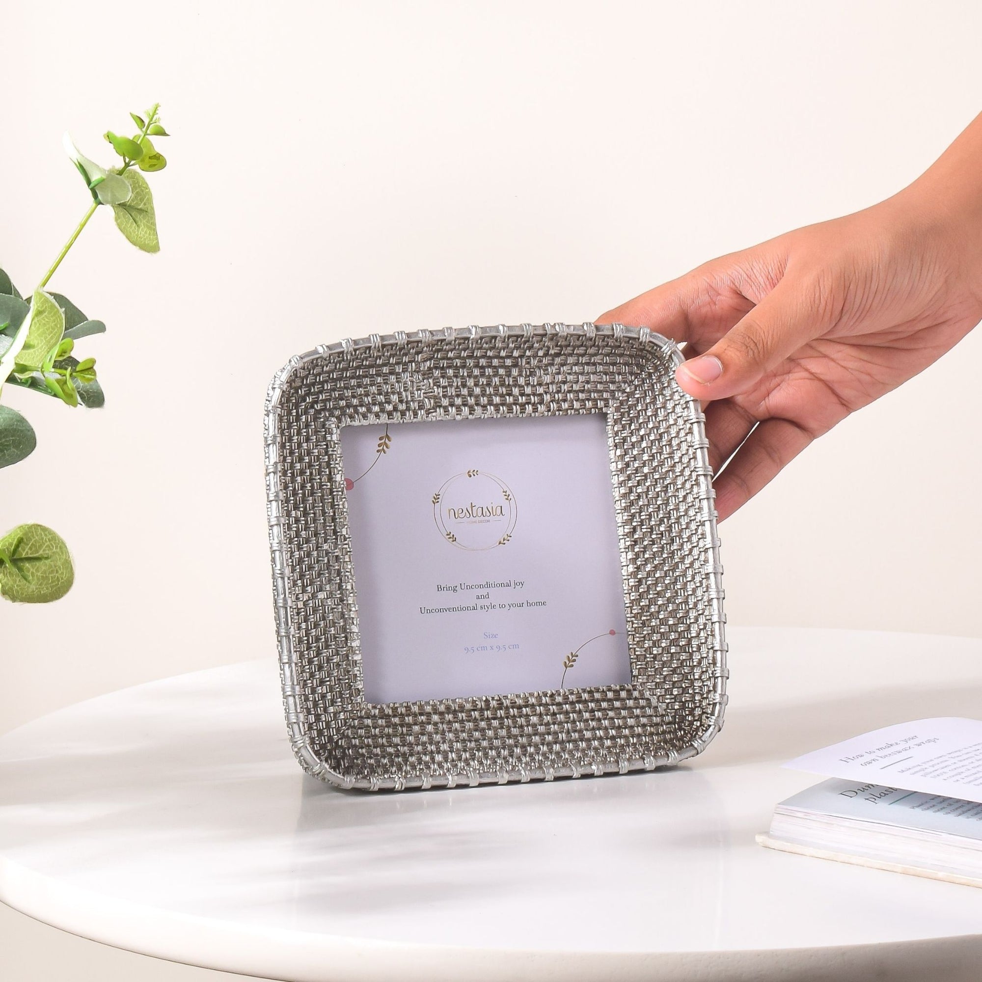 Silver Glam Square Photo Frame Online - Premium Photo Frame | Nestasia