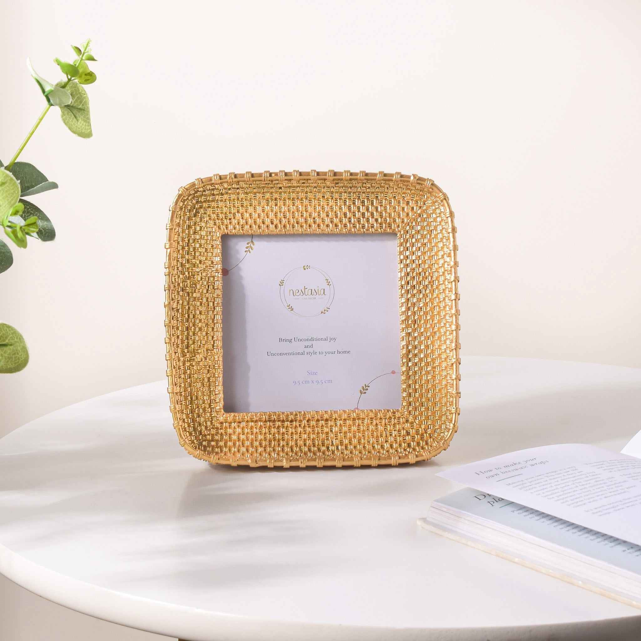 Golden Glam Square Photo Frame Online - Premium Photo Frame | Nestasia