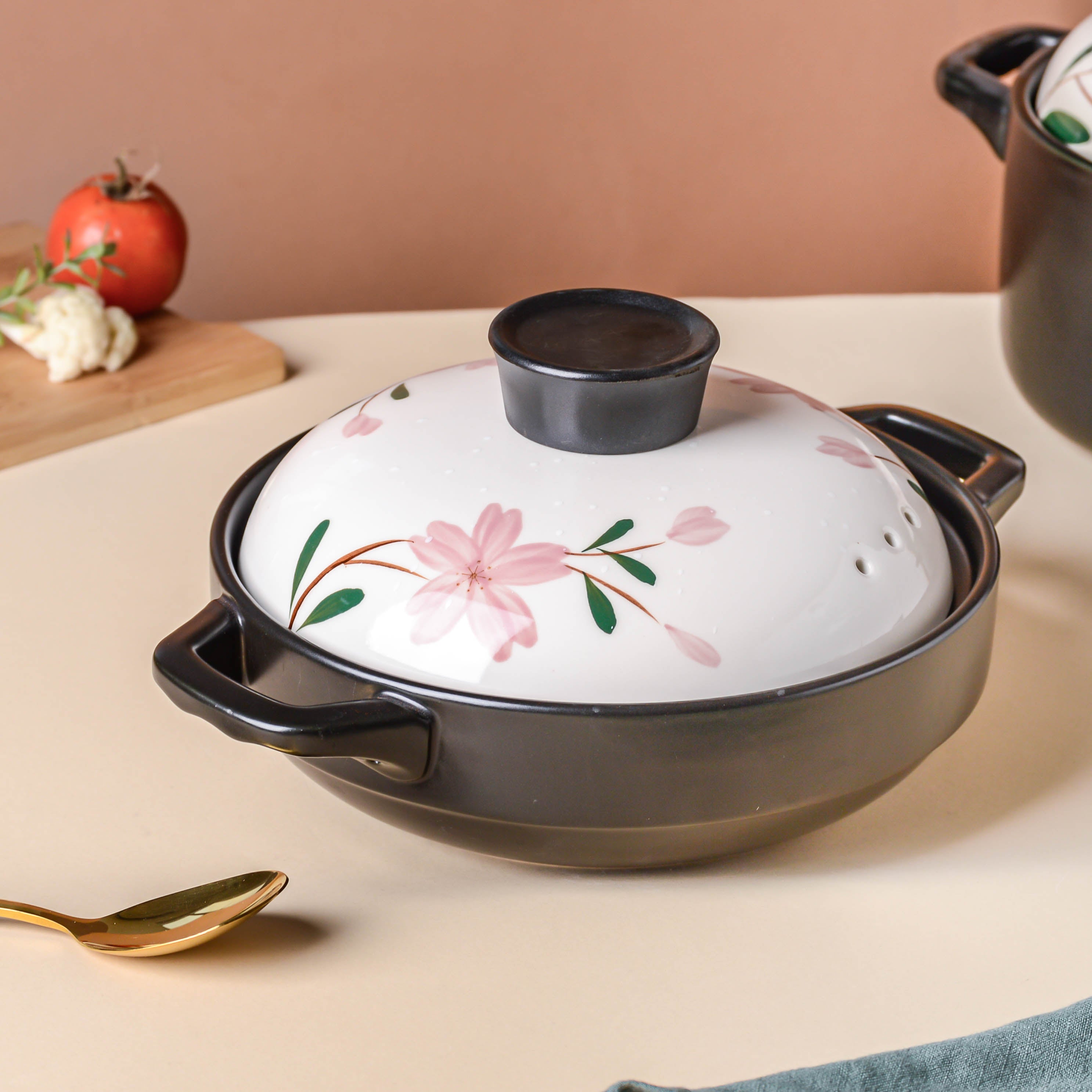 Sakura Shallow White Cooking Pot Online - Premium Cooking Pot | Nestasia