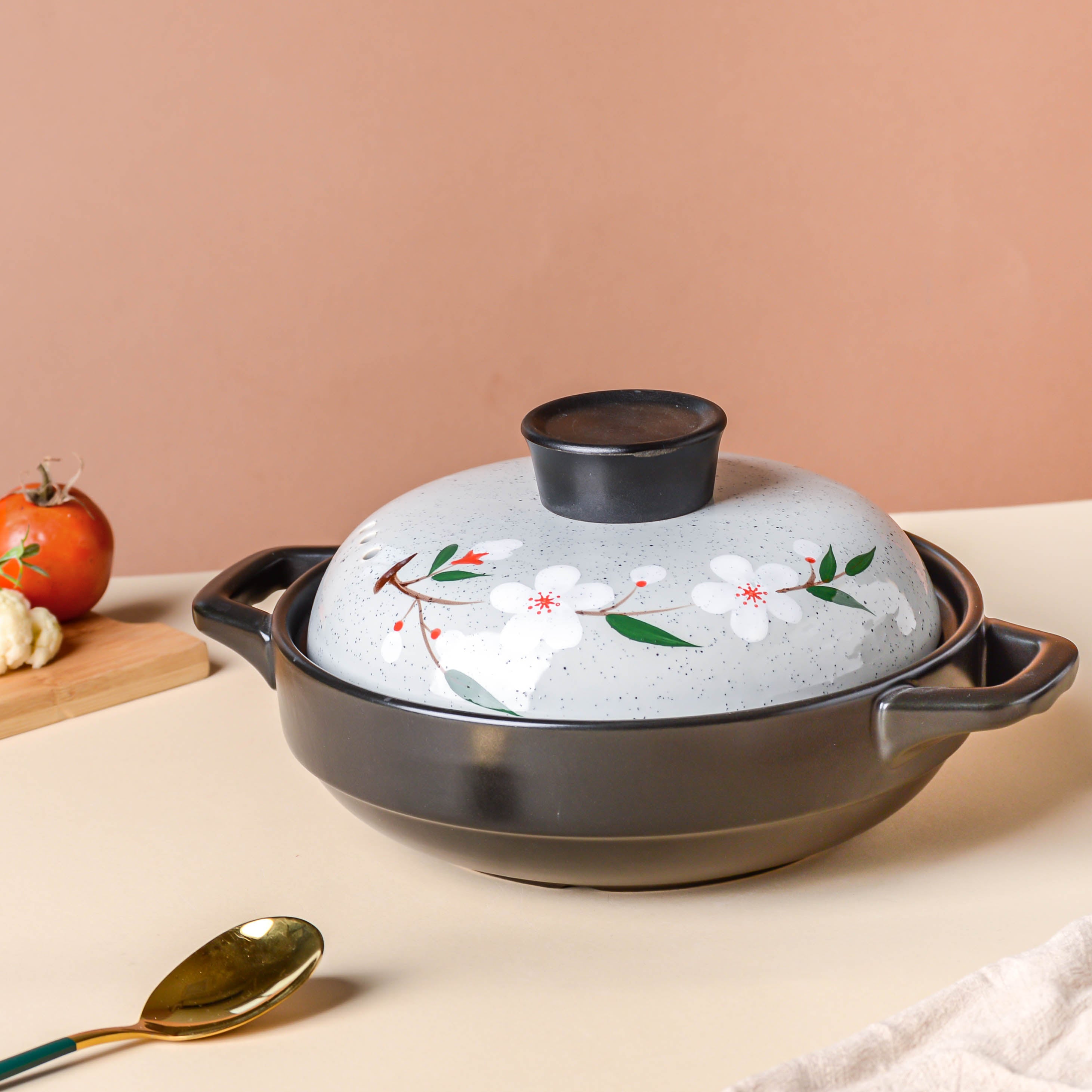 Sakura Shallow Cooking Pot Grey Online - Premium Cooking Pot | Nestasia