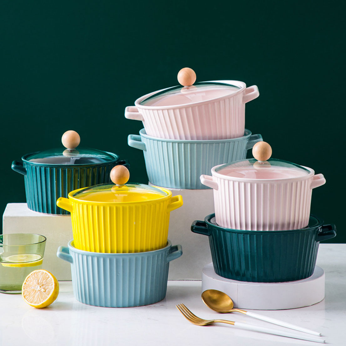 Serving Pot With Lid Yellow Online - Premium Serving Bowl | Nestasia