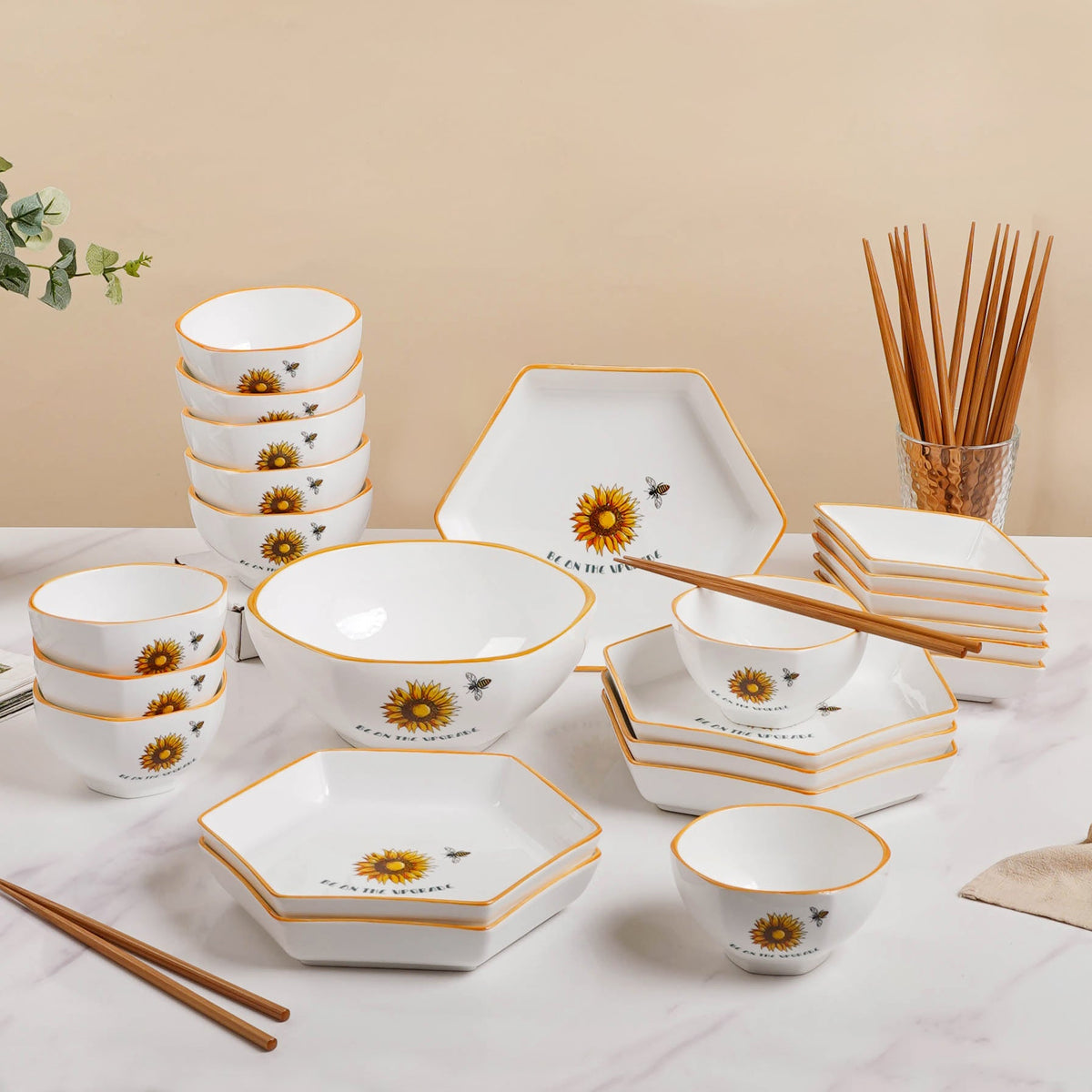 Hexagon Snack Set For 6