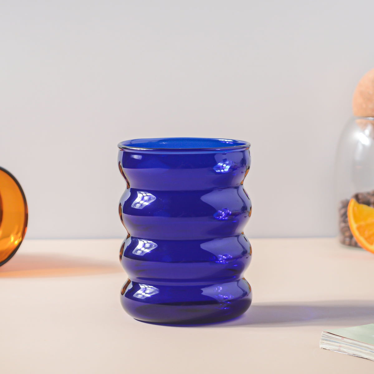 Ripple Puffy Glass Blue