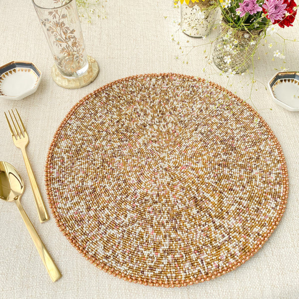 BEADS Table Mat - Gold Online - Premium Table Mat | Nestasia