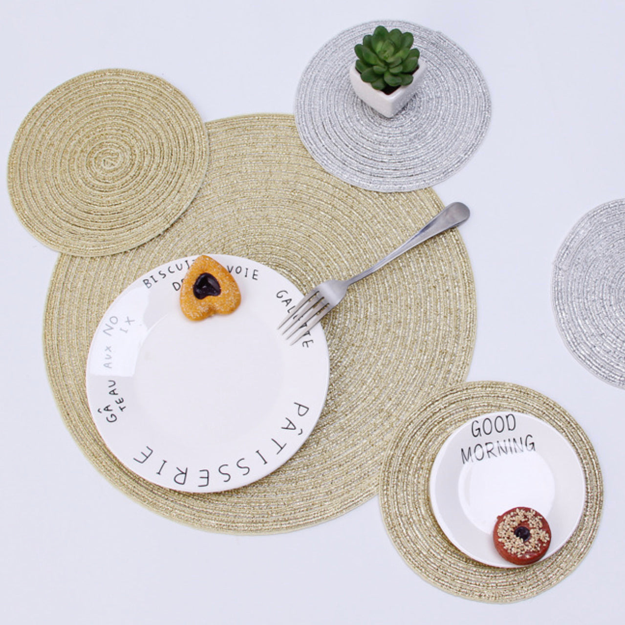 Beige Table Mat Large Online - Premium Table Mat | Nestasia