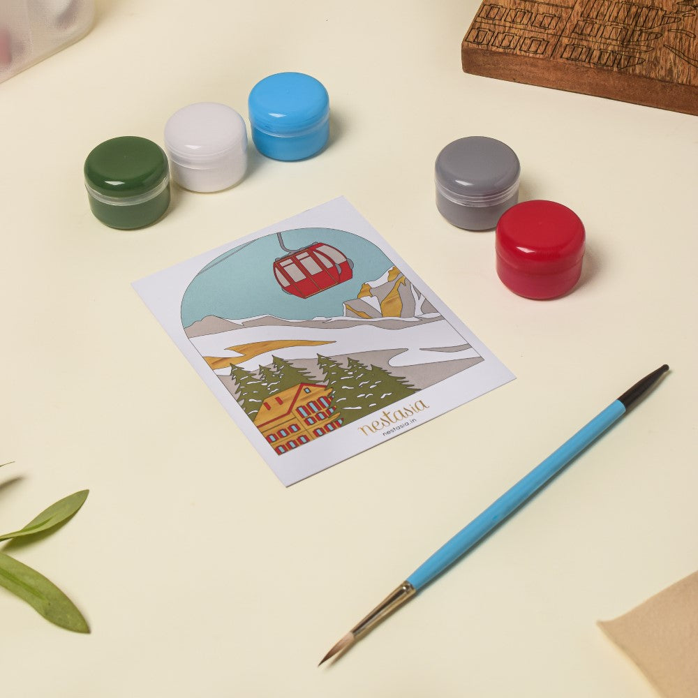 Swiss Alps Wooden DIY Paint Kit 13x10 Inch