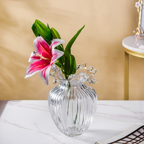 Wave Glass Flower Vase Small 7 Inch Online - Premium Vase | Nestasia