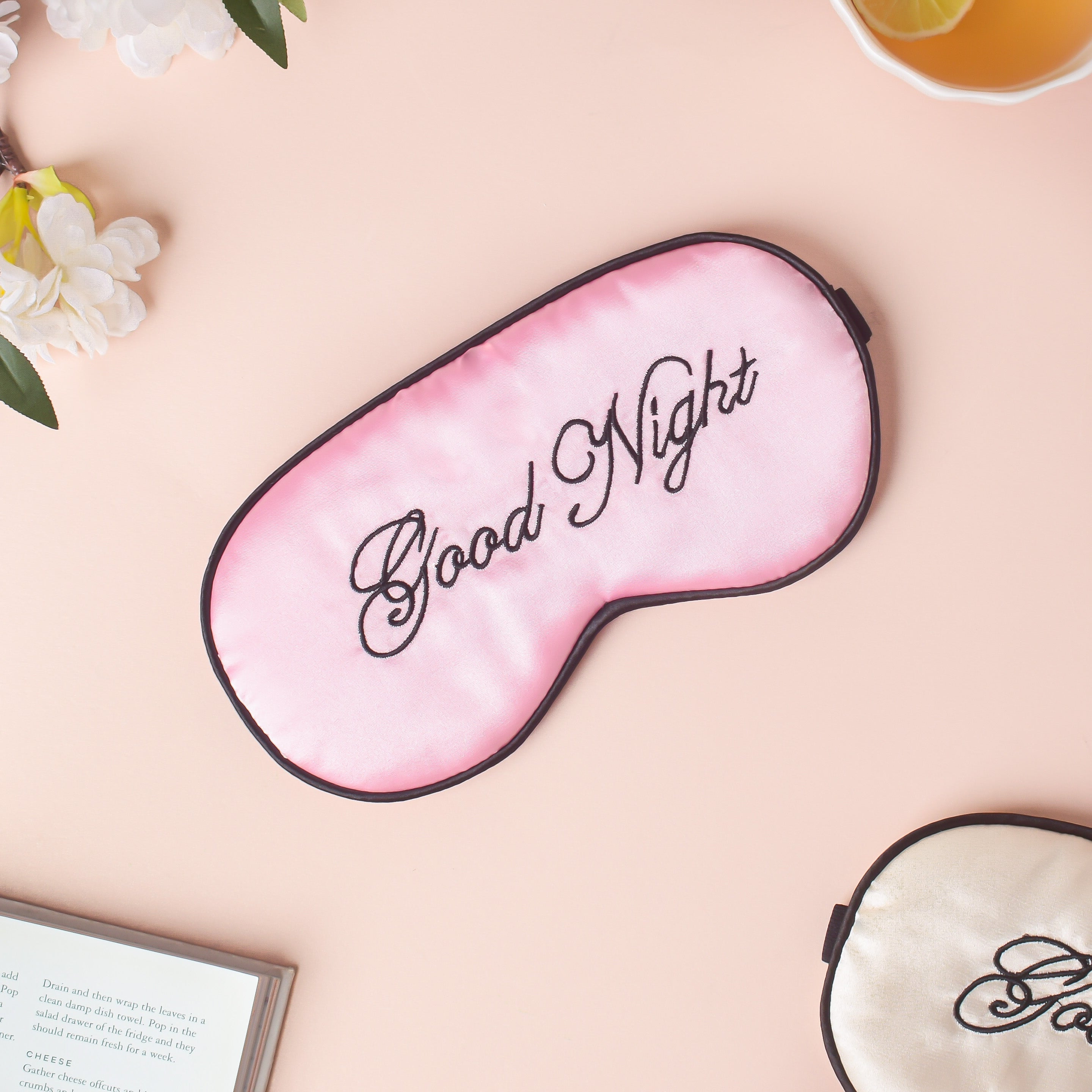 Good Night Sleep Satin Eye Mask Pink Online - Premium Eye Mask | Nestasia