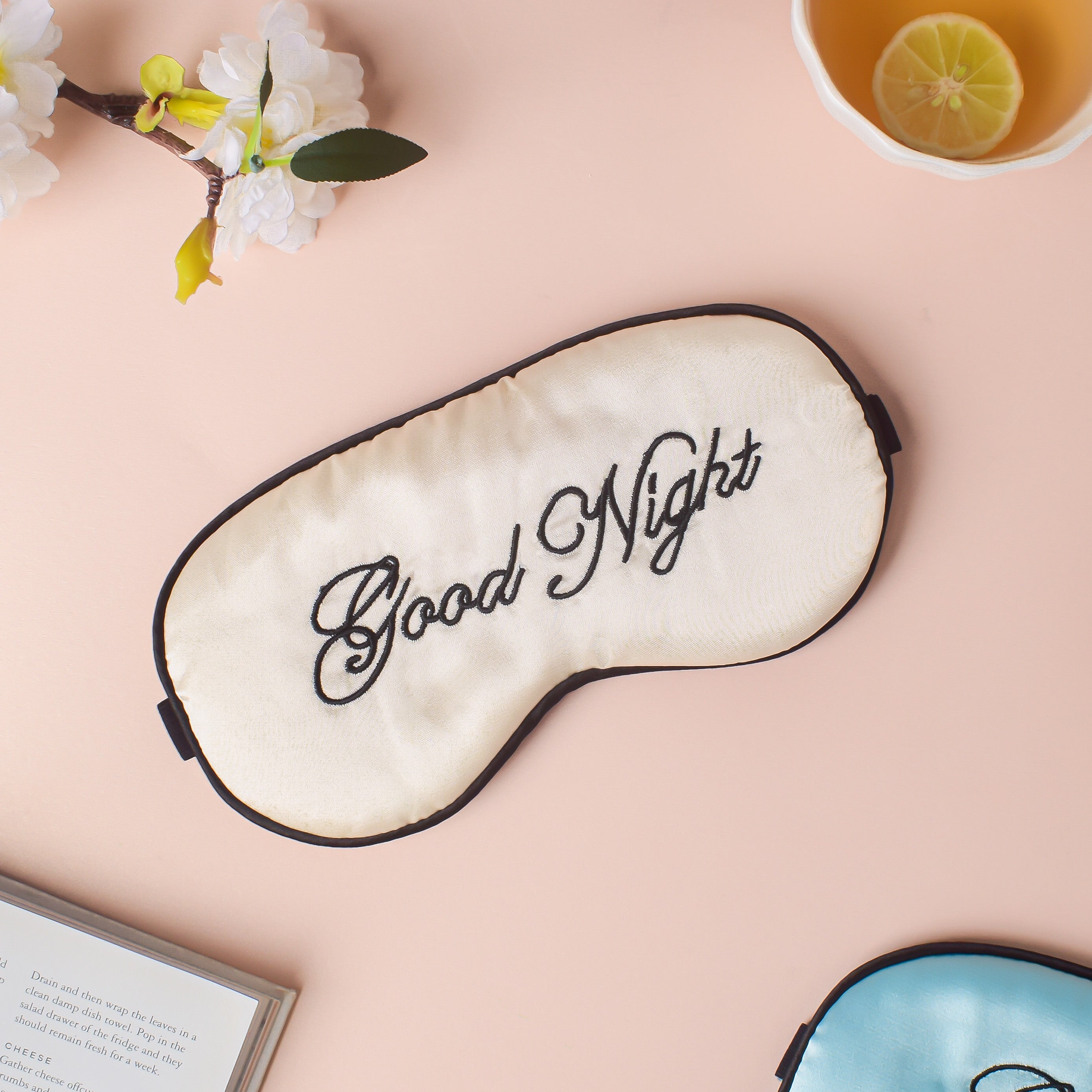 Good Night Sleep Satin Eye Mask Beige Online - Premium Eye Mask | Nestasia