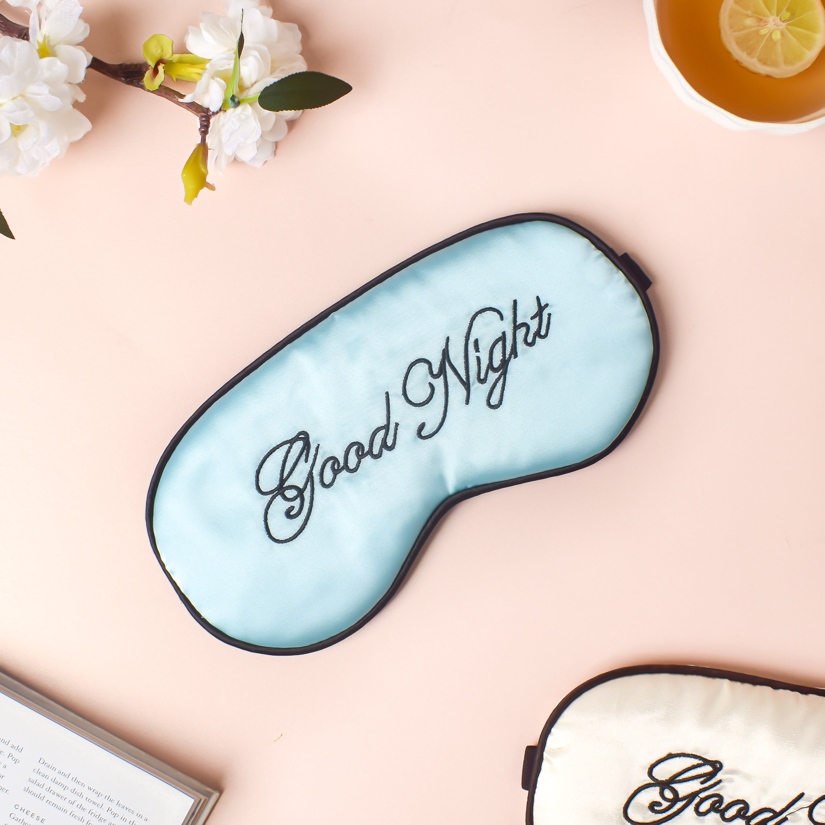 Good Night Sleep Satin Eye Mask Blue Online - Premium Eye Mask | Nestasia