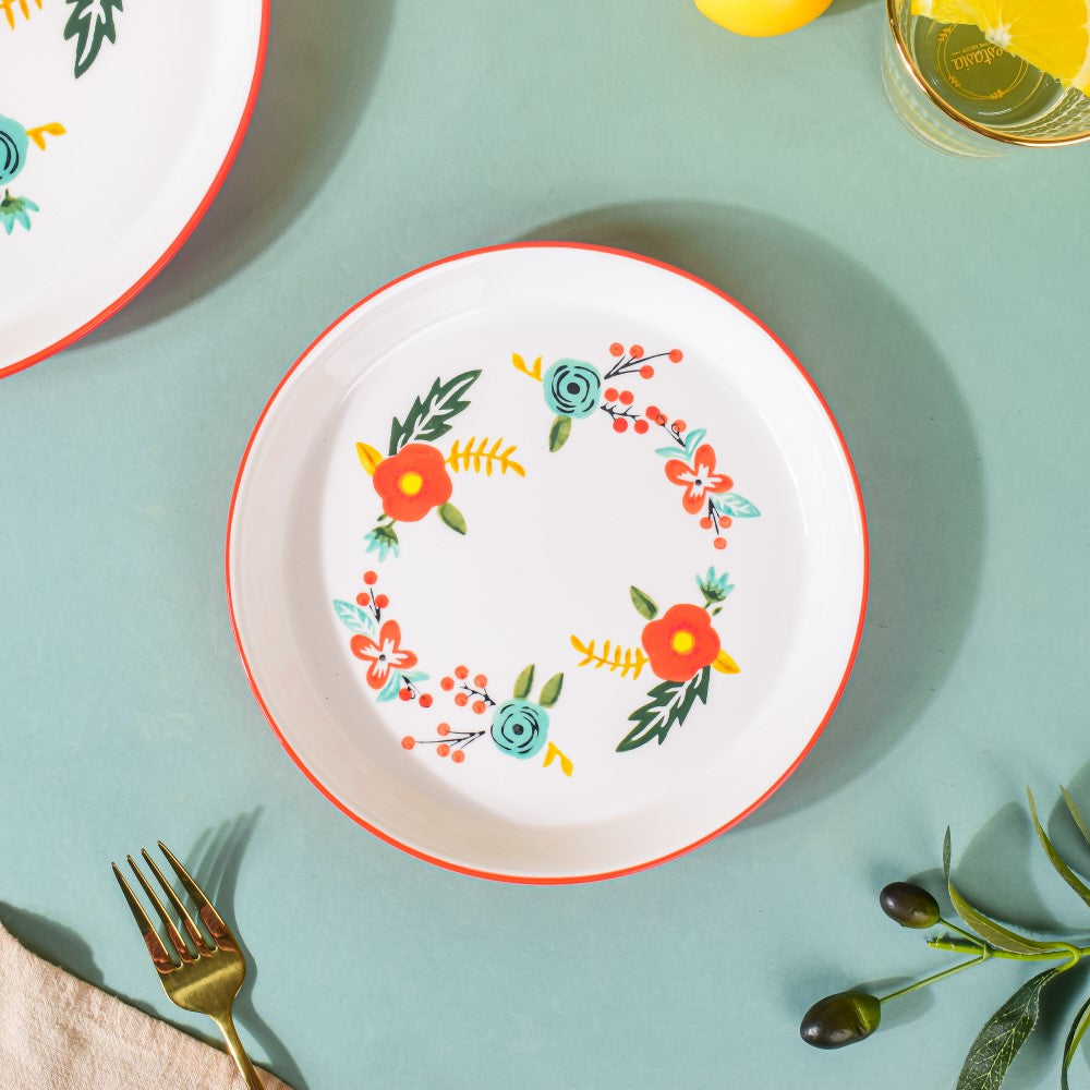Bloom Ceramic Snack Plate Red 8 Inch Online - Premium Snack Plate ...