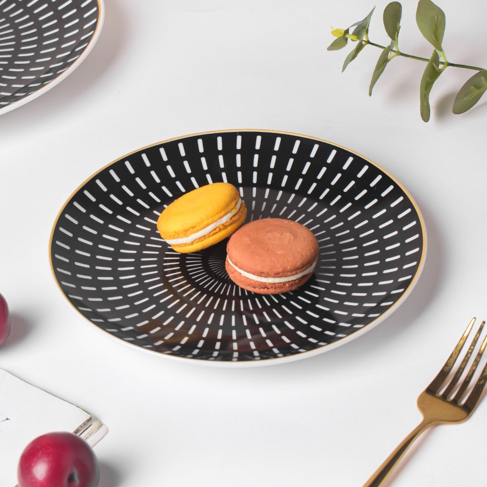 Ebony Ceramic Snack Plate Black 8 Inch Online - Premium Snack Plate ...