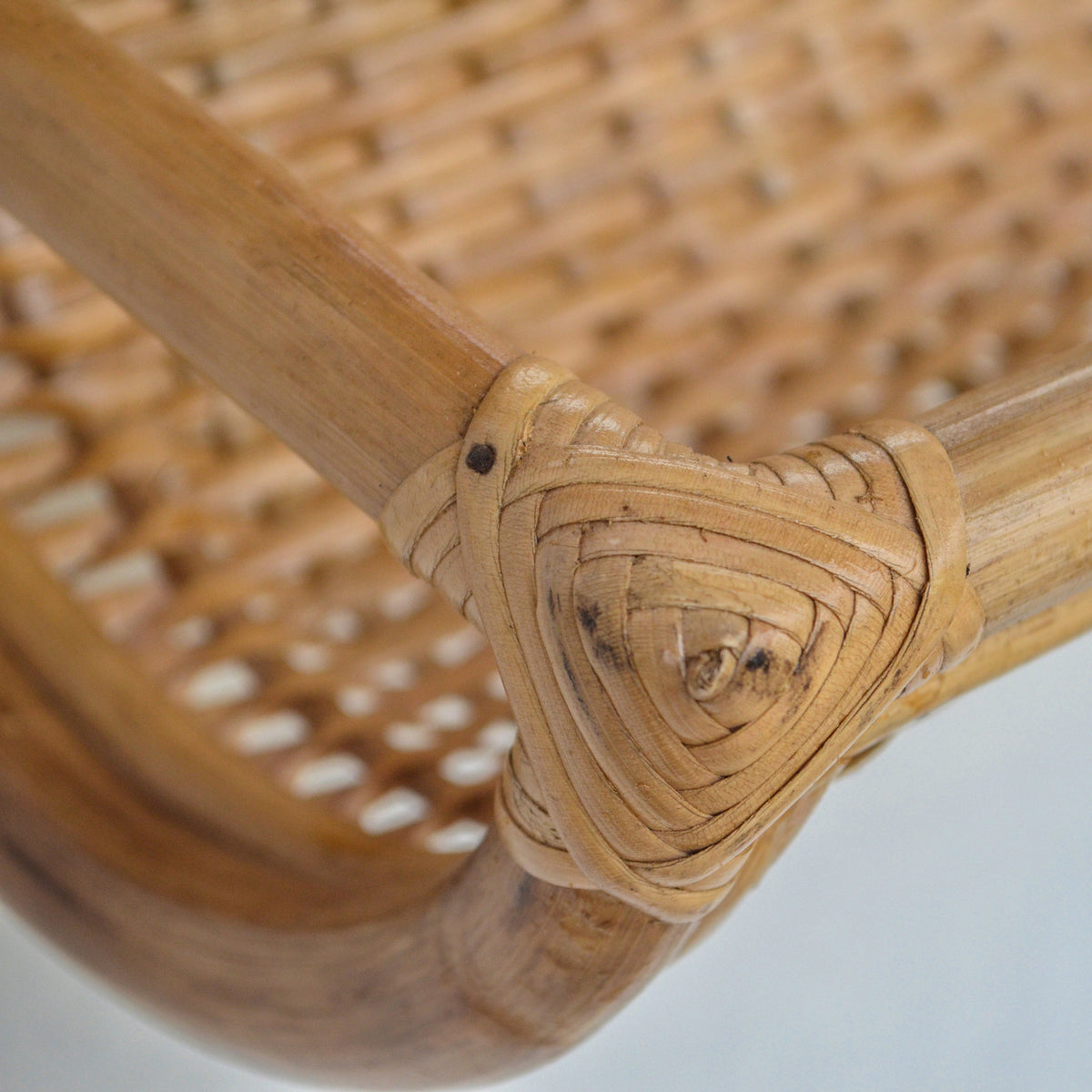 Cane Mirror with Shelf