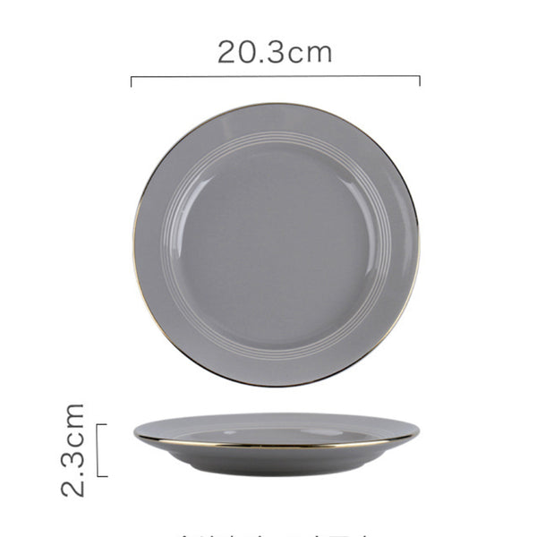 Ceramic Clay Snack Plate Grey 8 Inch