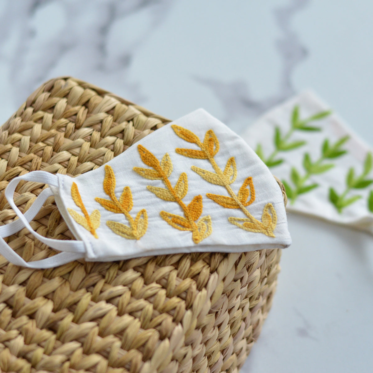 Cloth Yellow Leaf Mask Online - Premium Mask | Nestasia