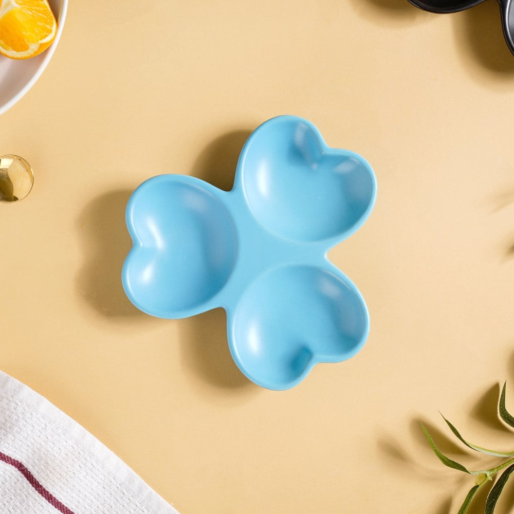 Floral Section Dip Plate Blue Online - Premium Section Plate | Nestasia