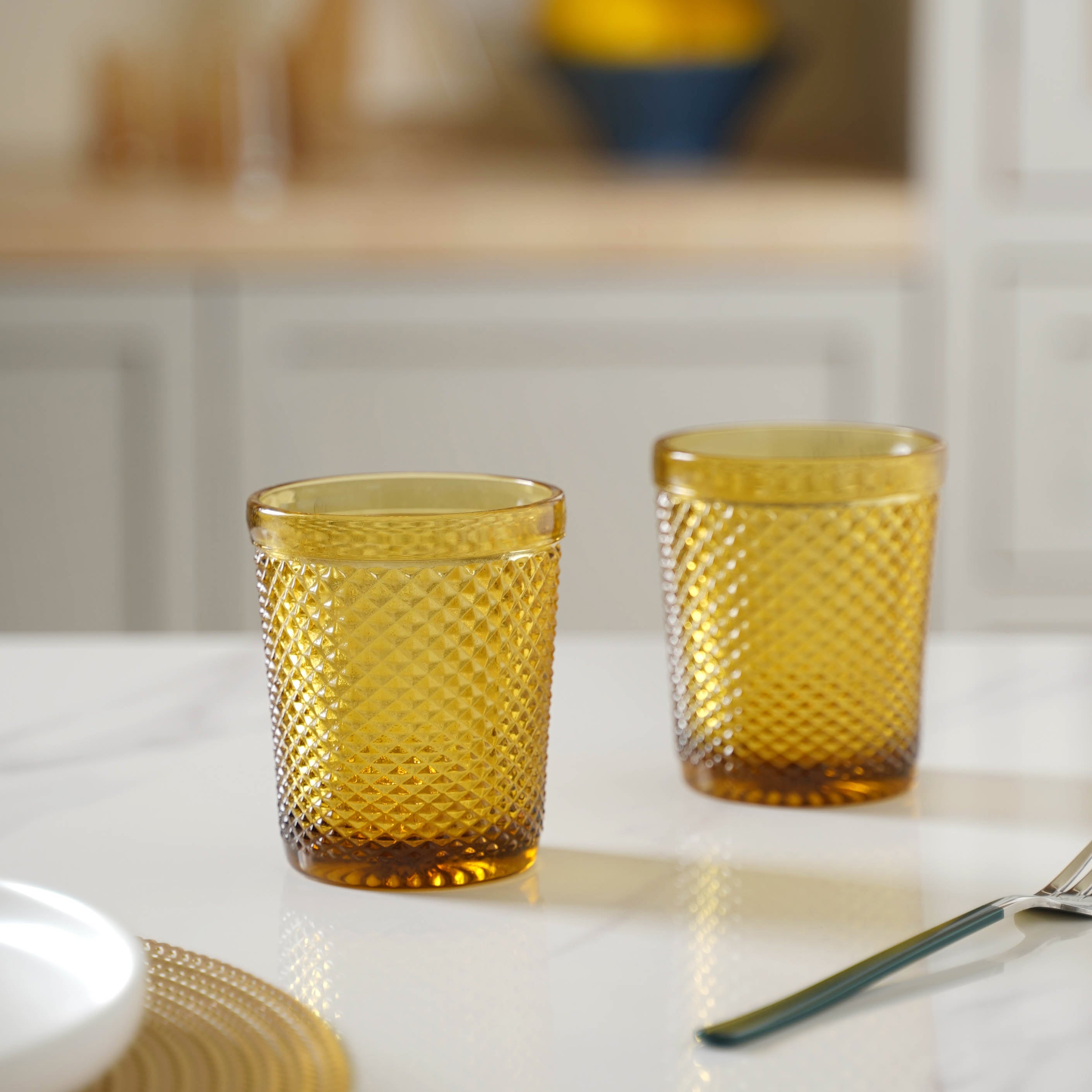 Amber Water Glass Set of 2 Online - Premium Tumbler | Nestasia