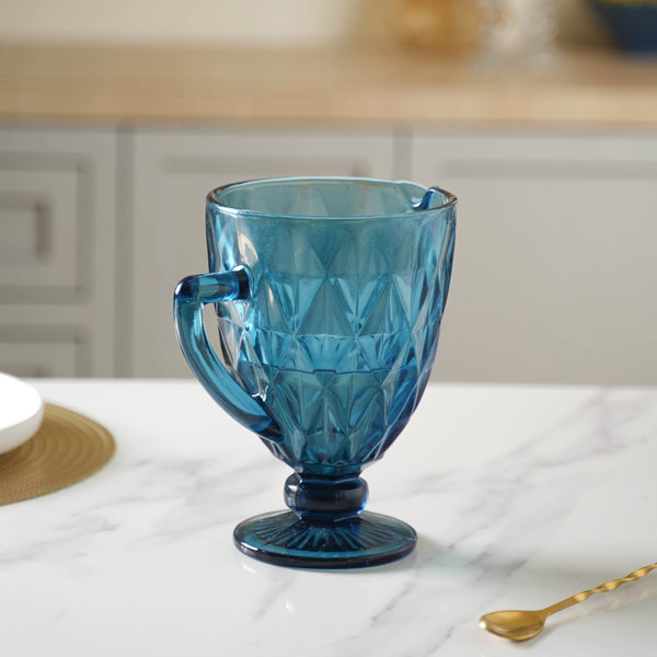 Blue Glass Juice Jug
