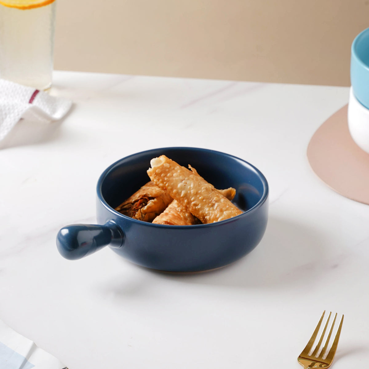 Wave Blue Baking Pan With Handle